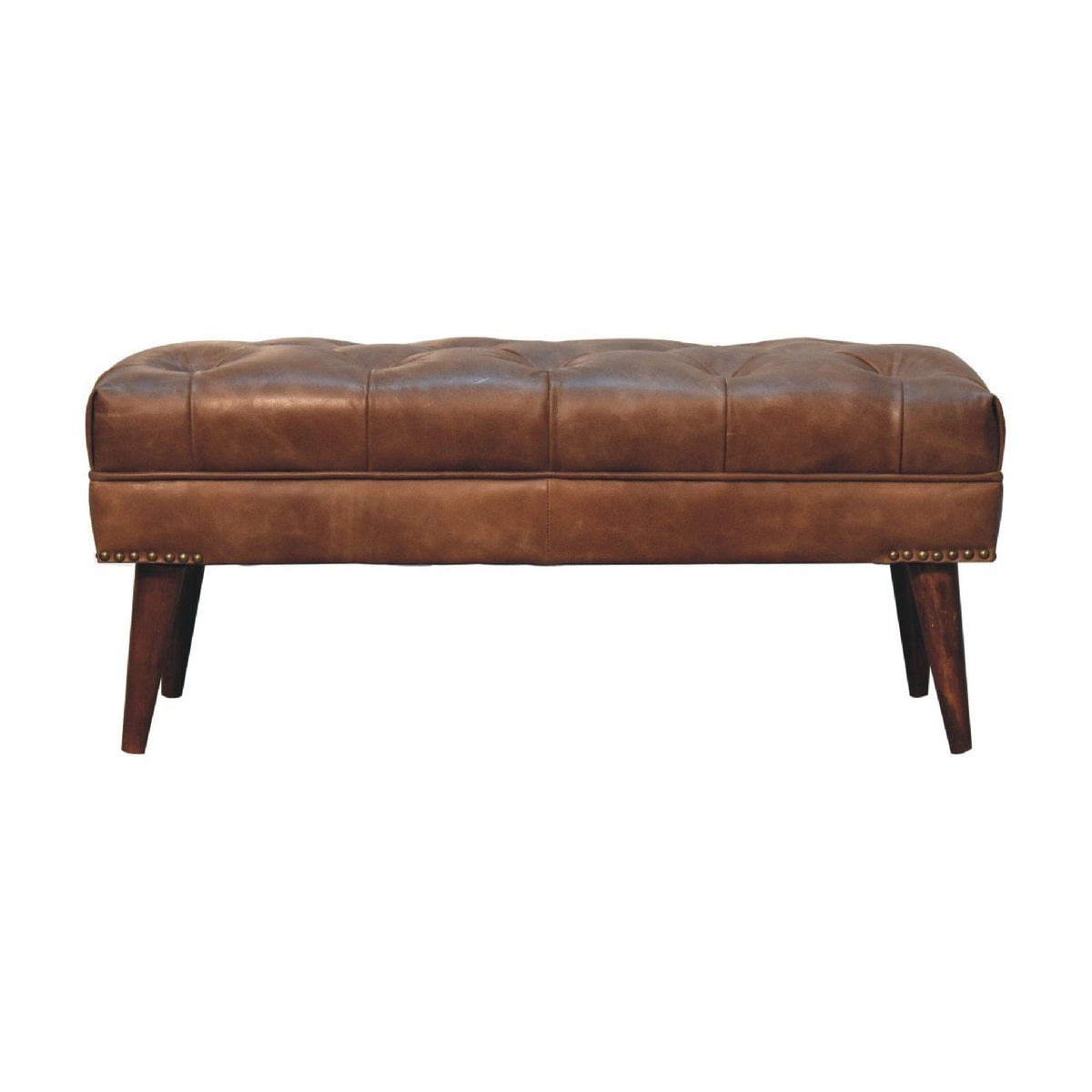 Harbour - Leather Bench - Brown Quick Shipping Available at Unique ...