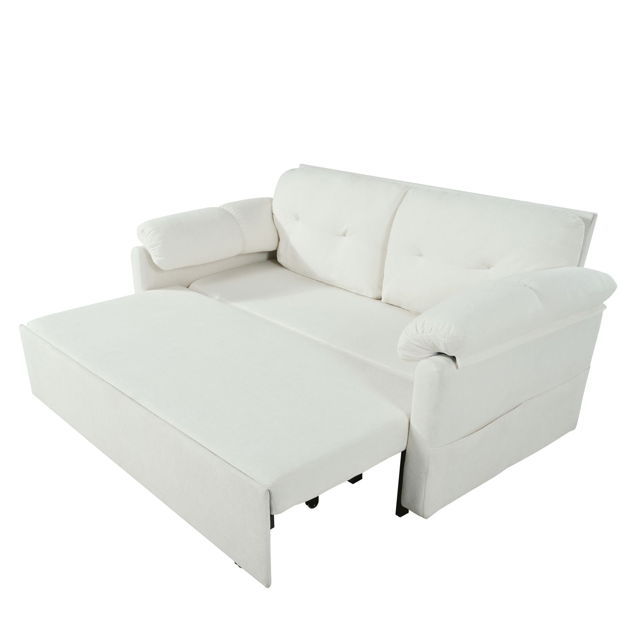 Convertible Pull Out Sofa Bed Queen Size, 3 In 1 With Side Storage ...